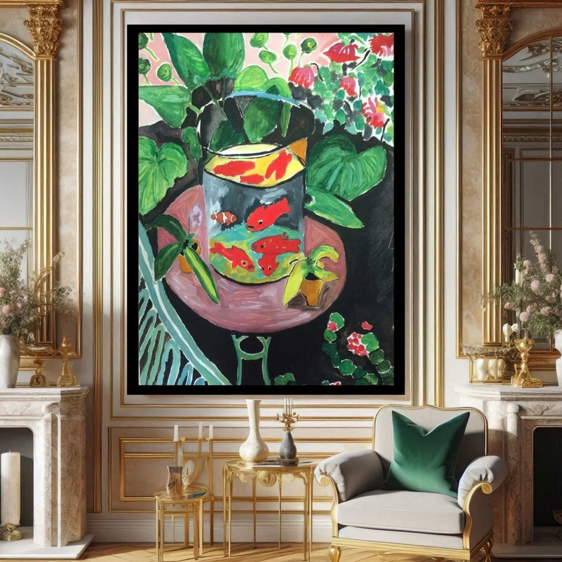 Henri Matisse Goldfish Canvas Print, Framed Modern Wall Art - Etsy