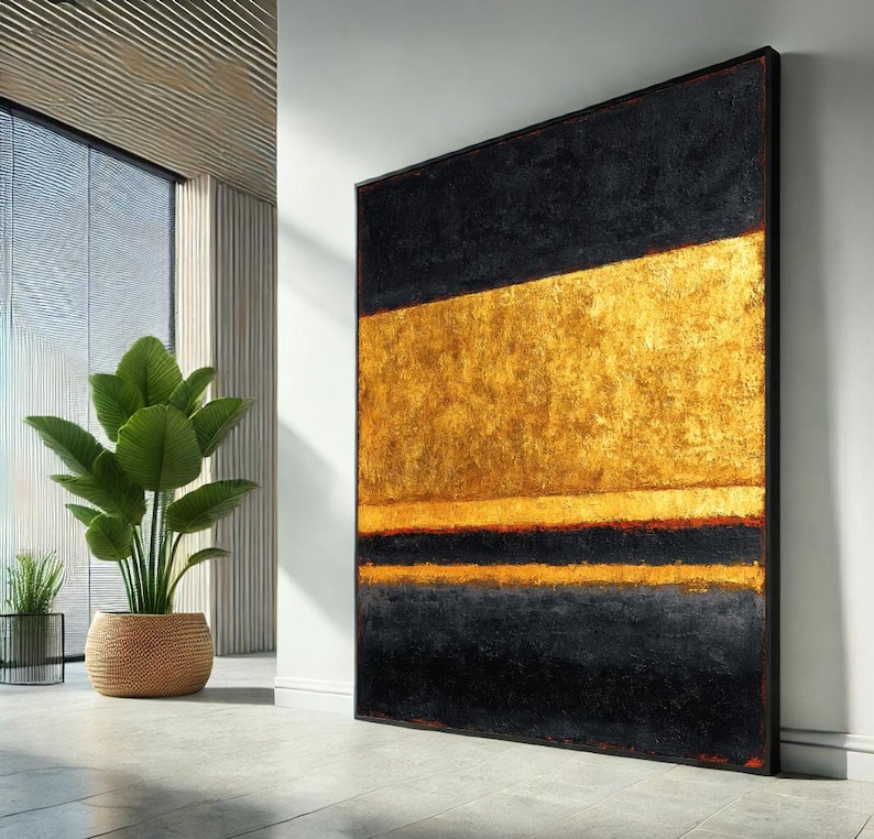 Mark Rothko Inspired Black and Gold Canvas Bold Color Field Painting ...