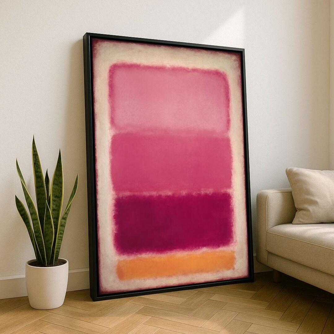 Mark Rothko Pink & Orange Canvas Print, Modern Color Field Art - Etsy