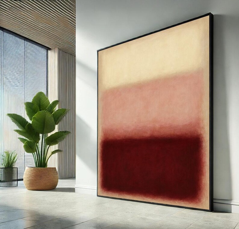 Mark Rothko Inspired Beige and Red Canvas Bold Color Field Painting for ...