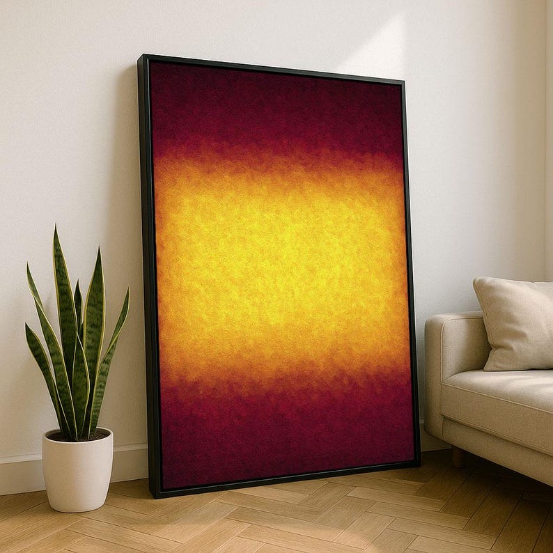 Mark Rothko Inspired Red and Yellow Canvas Bold Color Field Painting ...