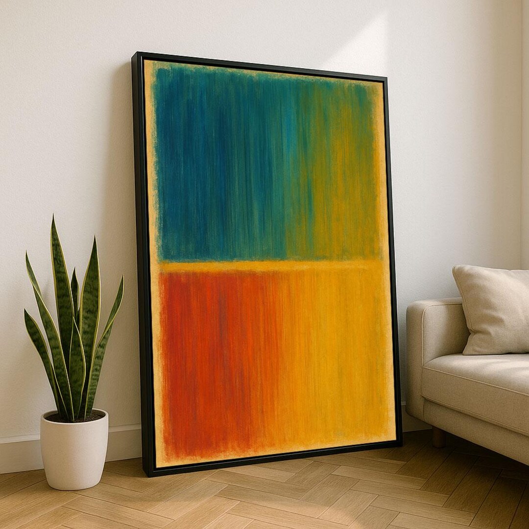 Rothko Style Color Field Painting: Teal, Orange Canvas Art - Etsy