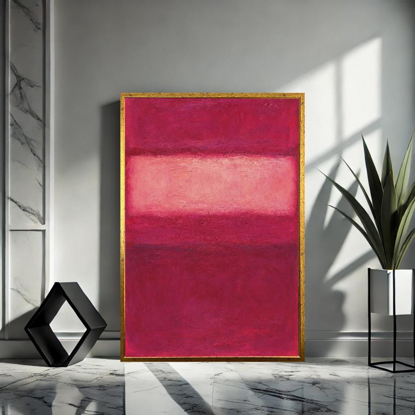 Pink Rothko Abstract Canvas Print, Modern Color Field Art, Ready to ...