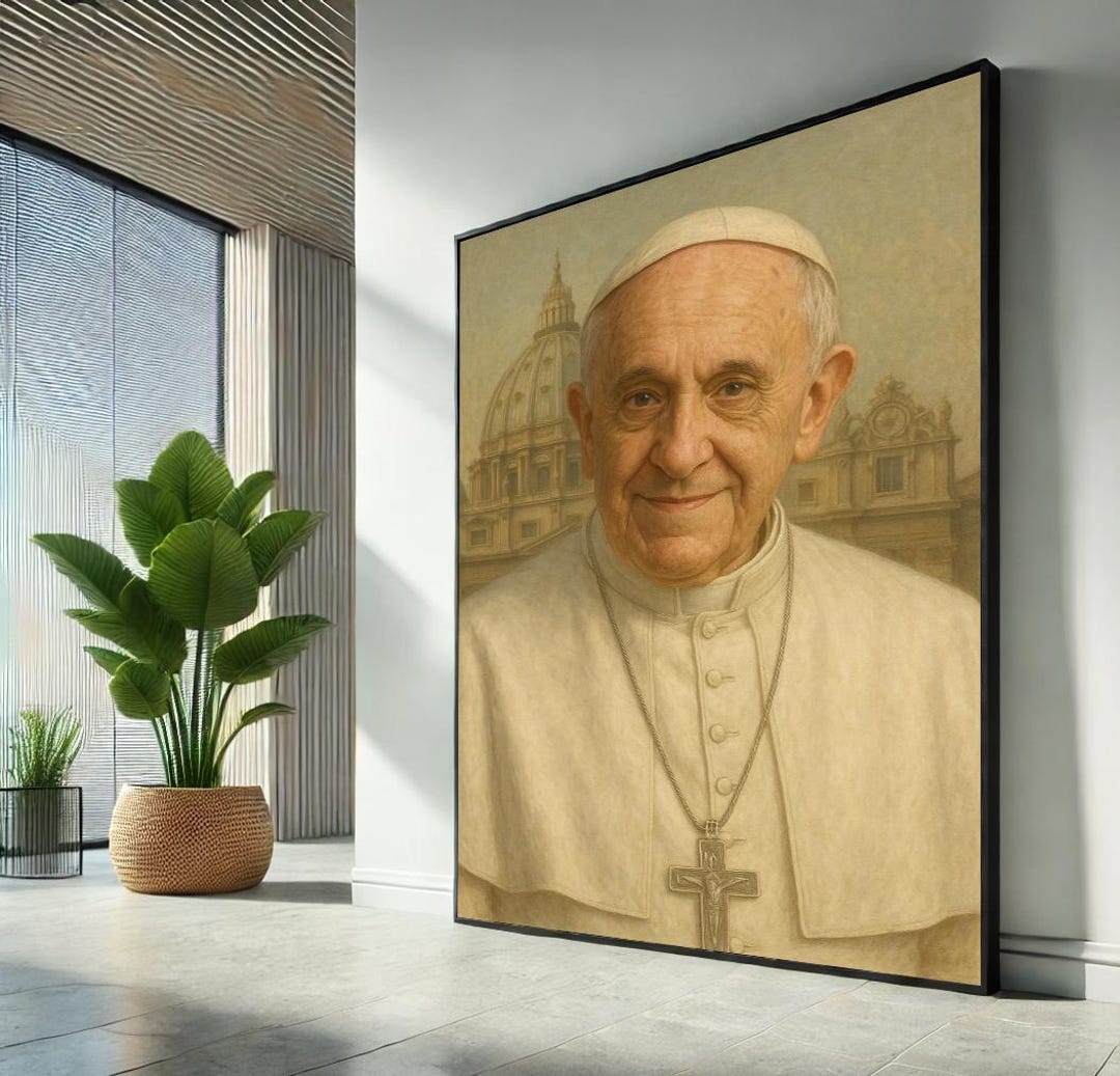 Pope Francis Vatican Canvas, Classic Religious Art, Canvas Wall Art ...