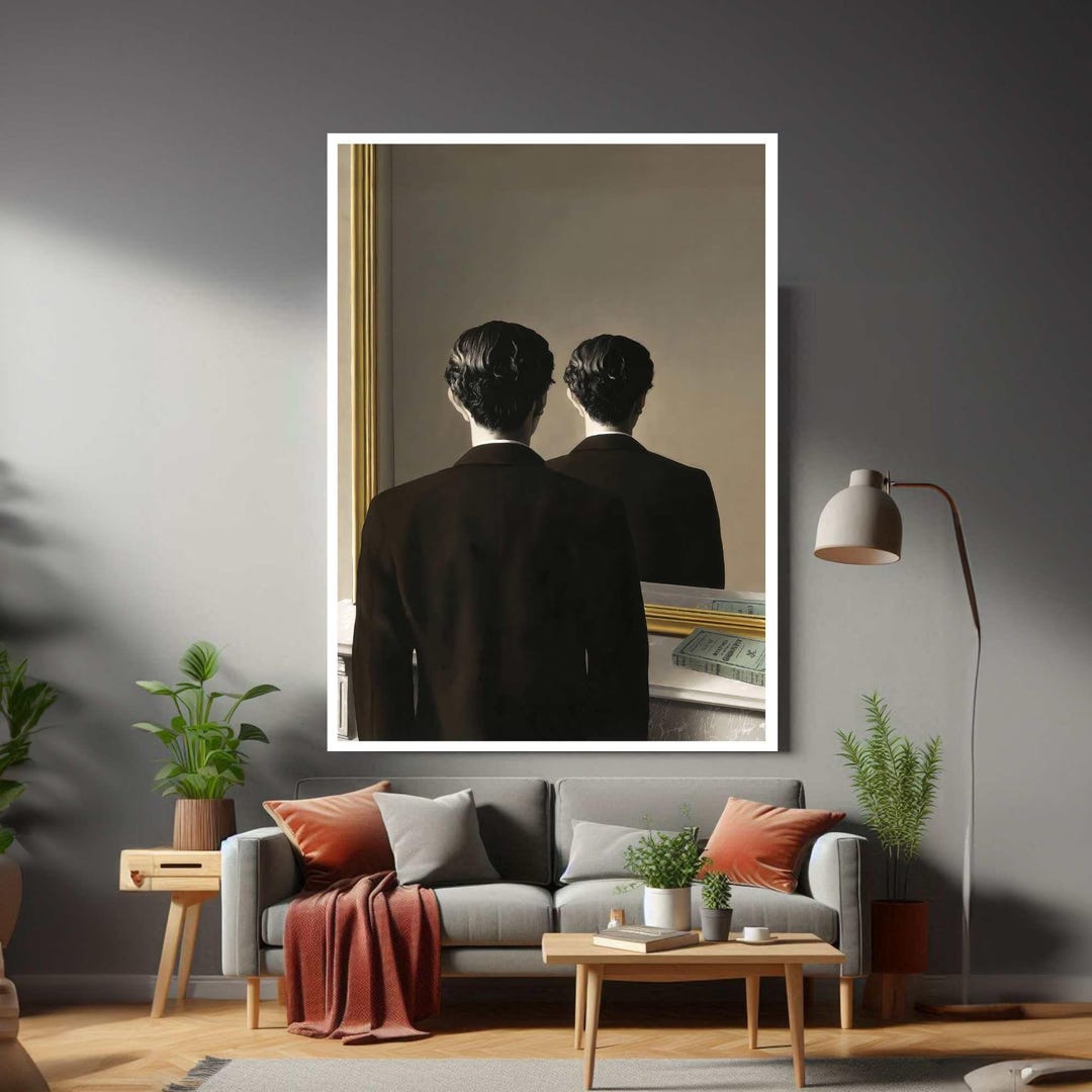 Rene Magritte Reproduced Framed Modern Canvas Wall Art Print Ready to ...