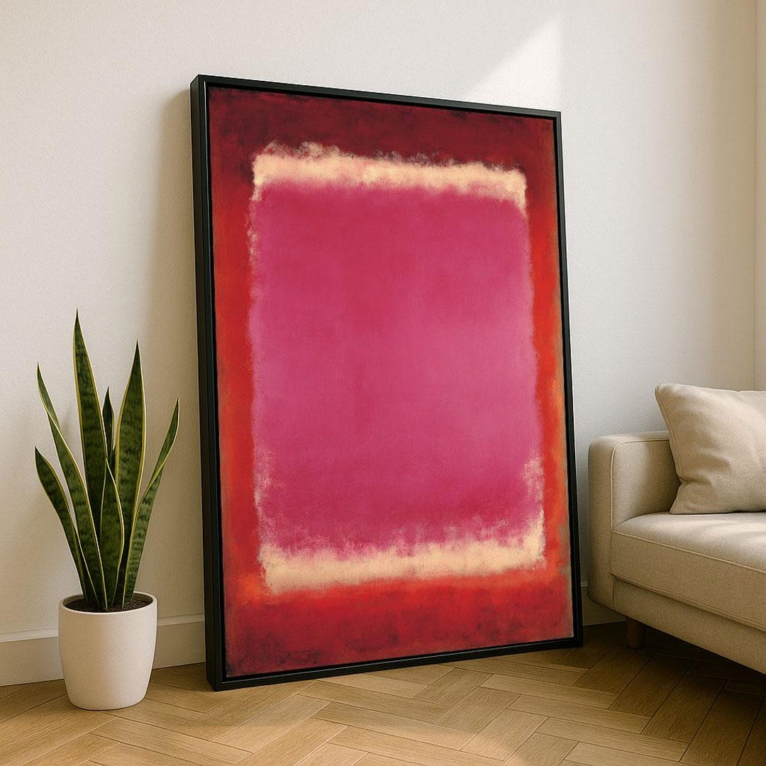 Mark Rothko Inspired Red and Pink Canvas Bold Color Field Painting for ...