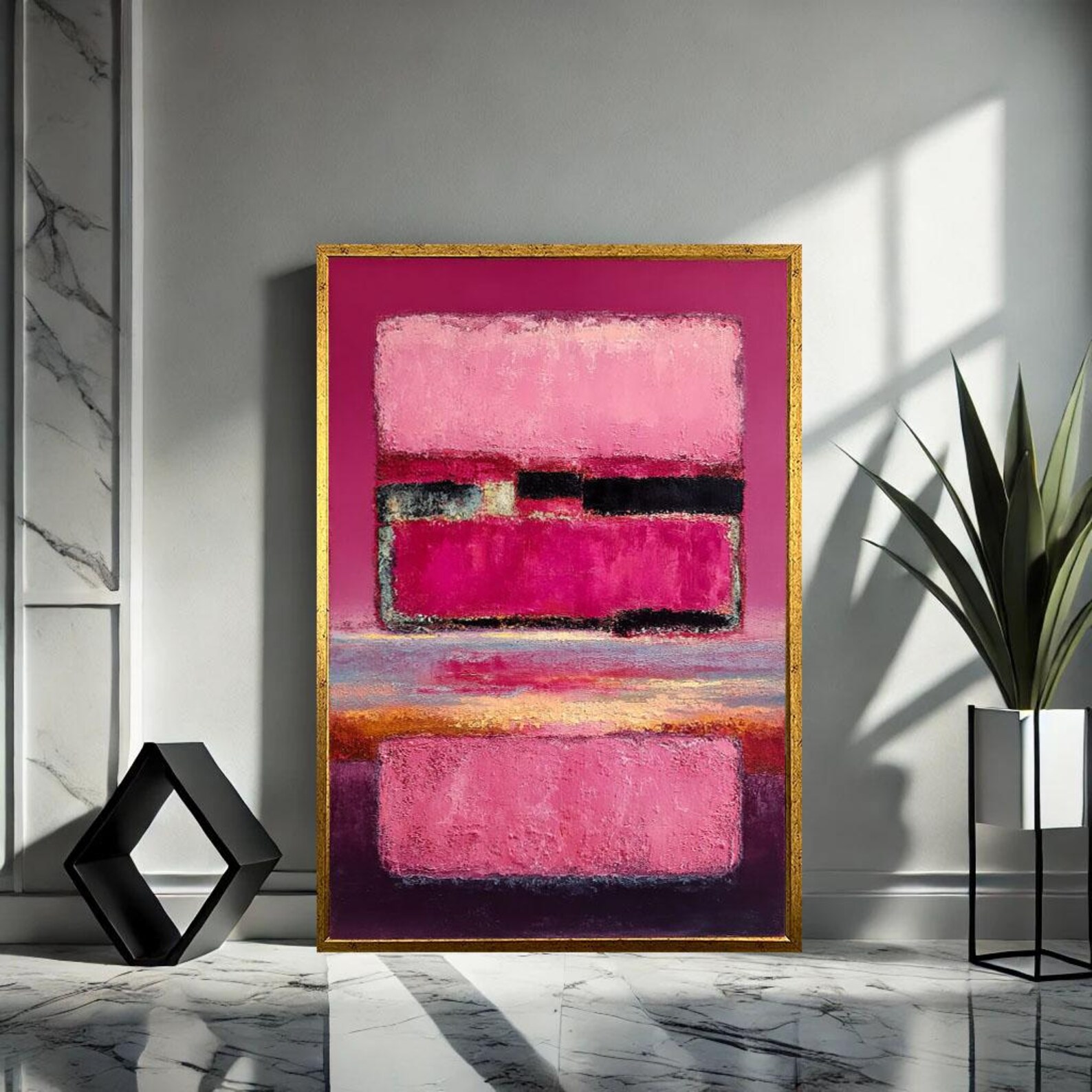 Mark Rothko Inspired Pink and Purple Canvas Bold Color Field Painting ...
