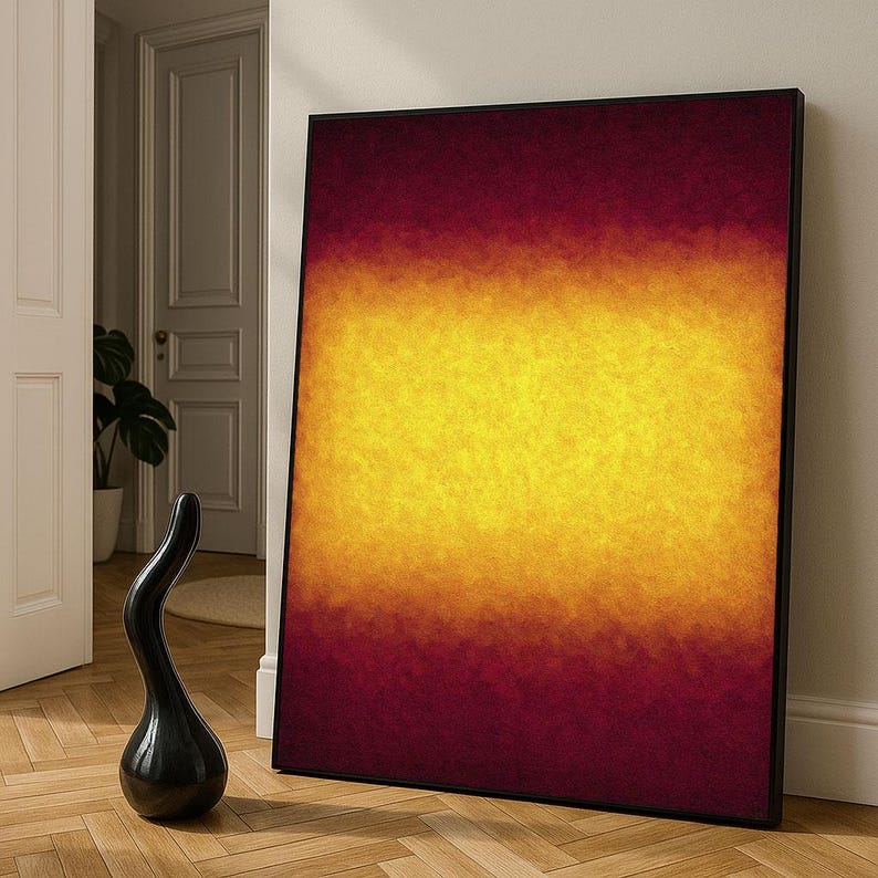 Mark Rothko Inspired Red and Yellow Canvas Bold Color Field Painting ...