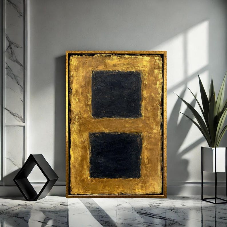 Mark Rothko Black and Gold Canvas Wall Art Print Elegant Living Room ...