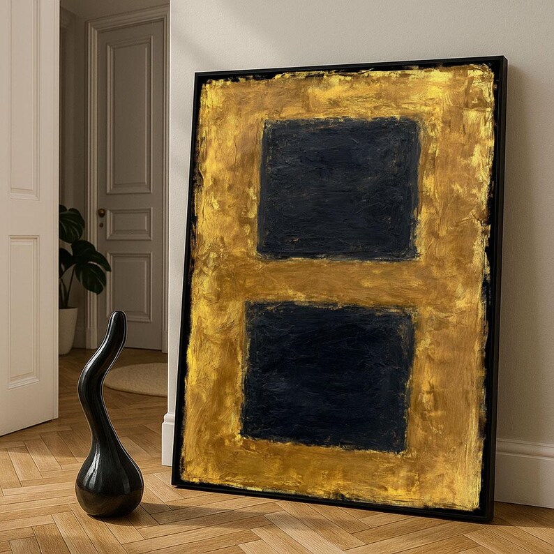 Mark Rothko Black and Gold Canvas Wall Art Print Elegant Living Room ...