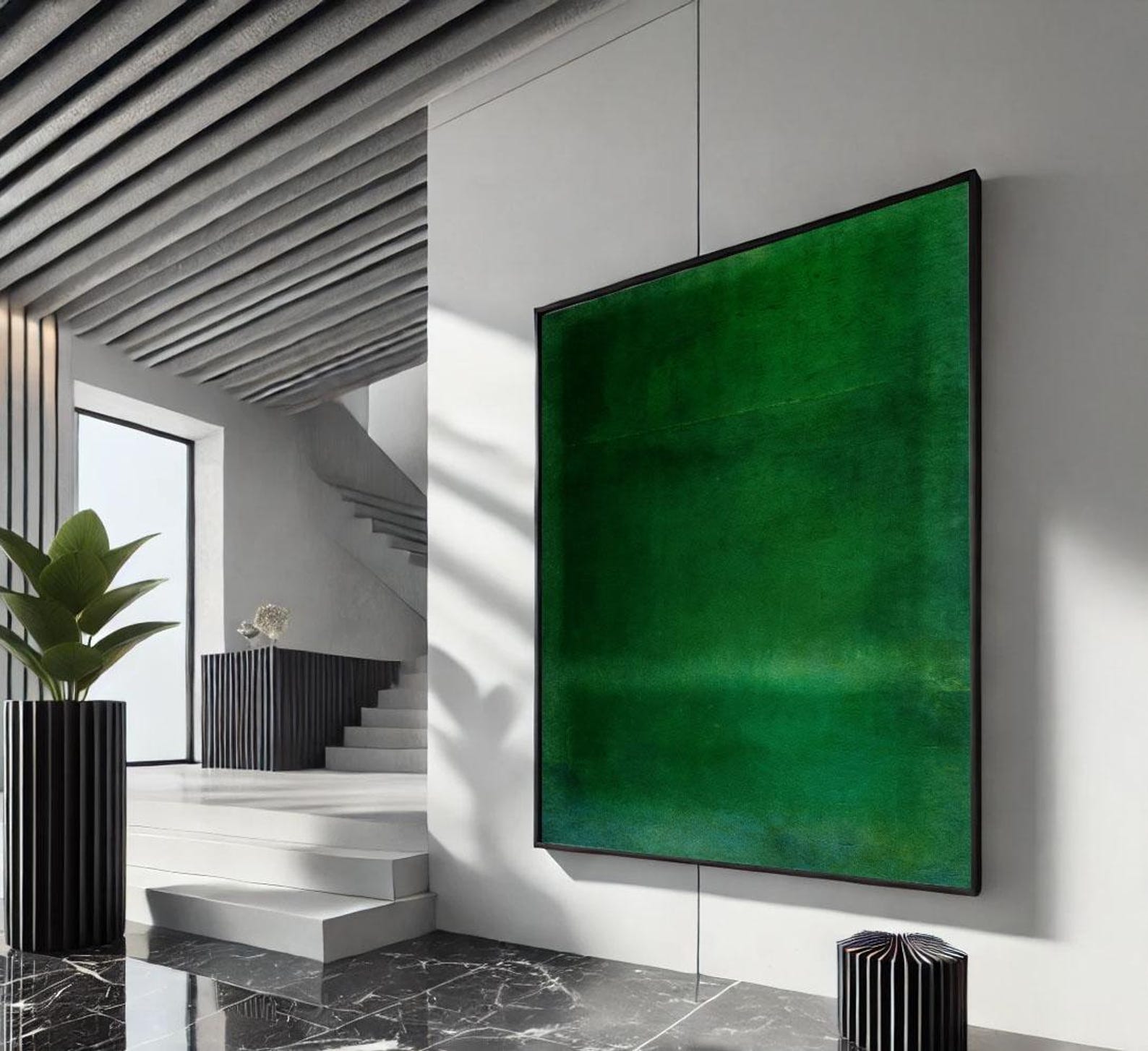 Bold Green Rothko Style Canvas Art | Modern Color Field Print - Etsy