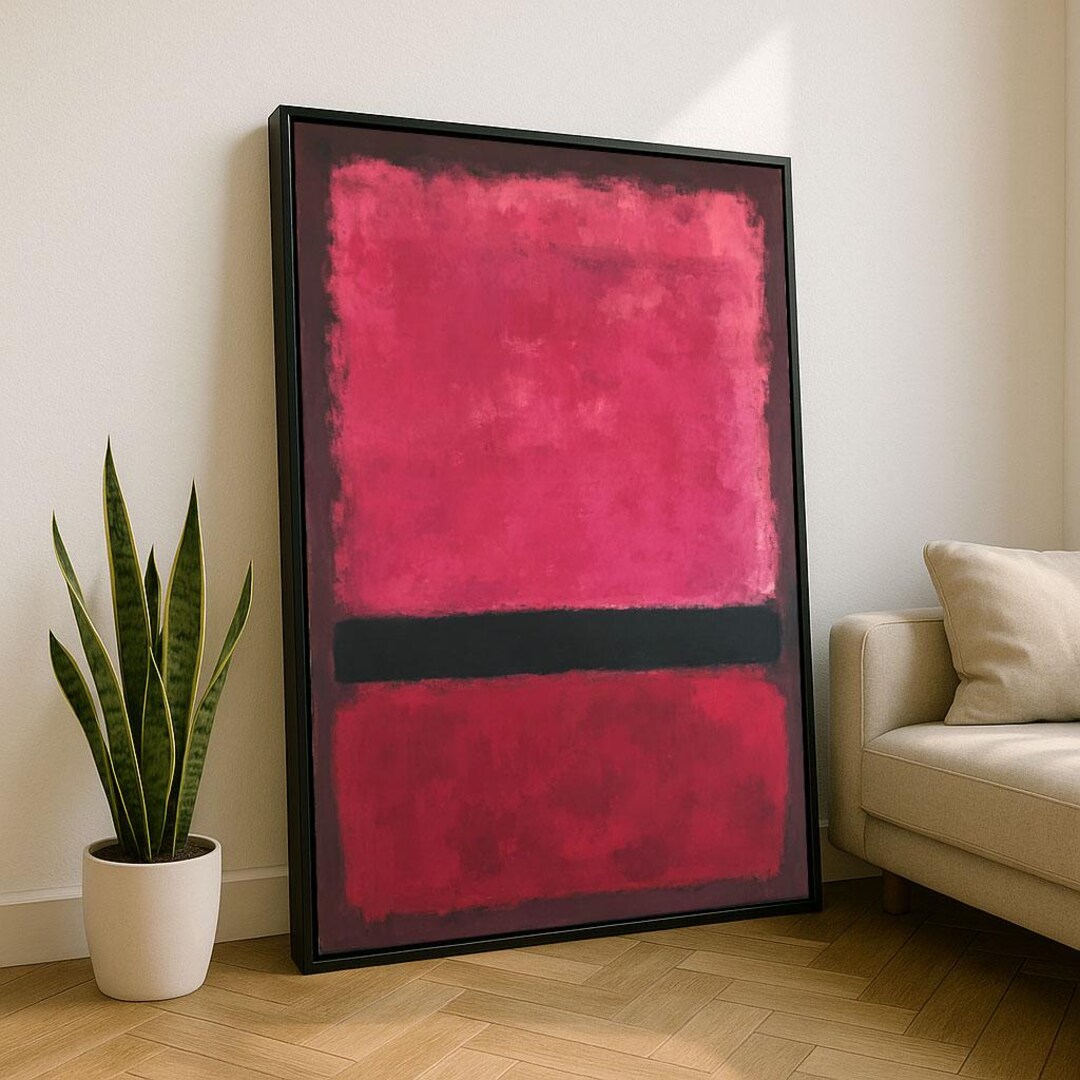 Mark Rothko Deep Crimson Black Canvas Wall Art Print Modern Living Room ...