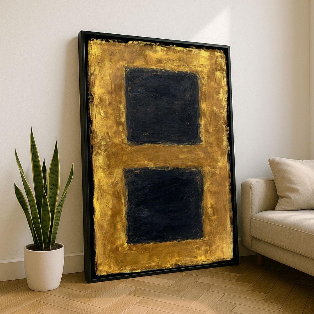 Mark Rothko Black and Gold Canvas Wall Art Print Elegant Living Room ...
