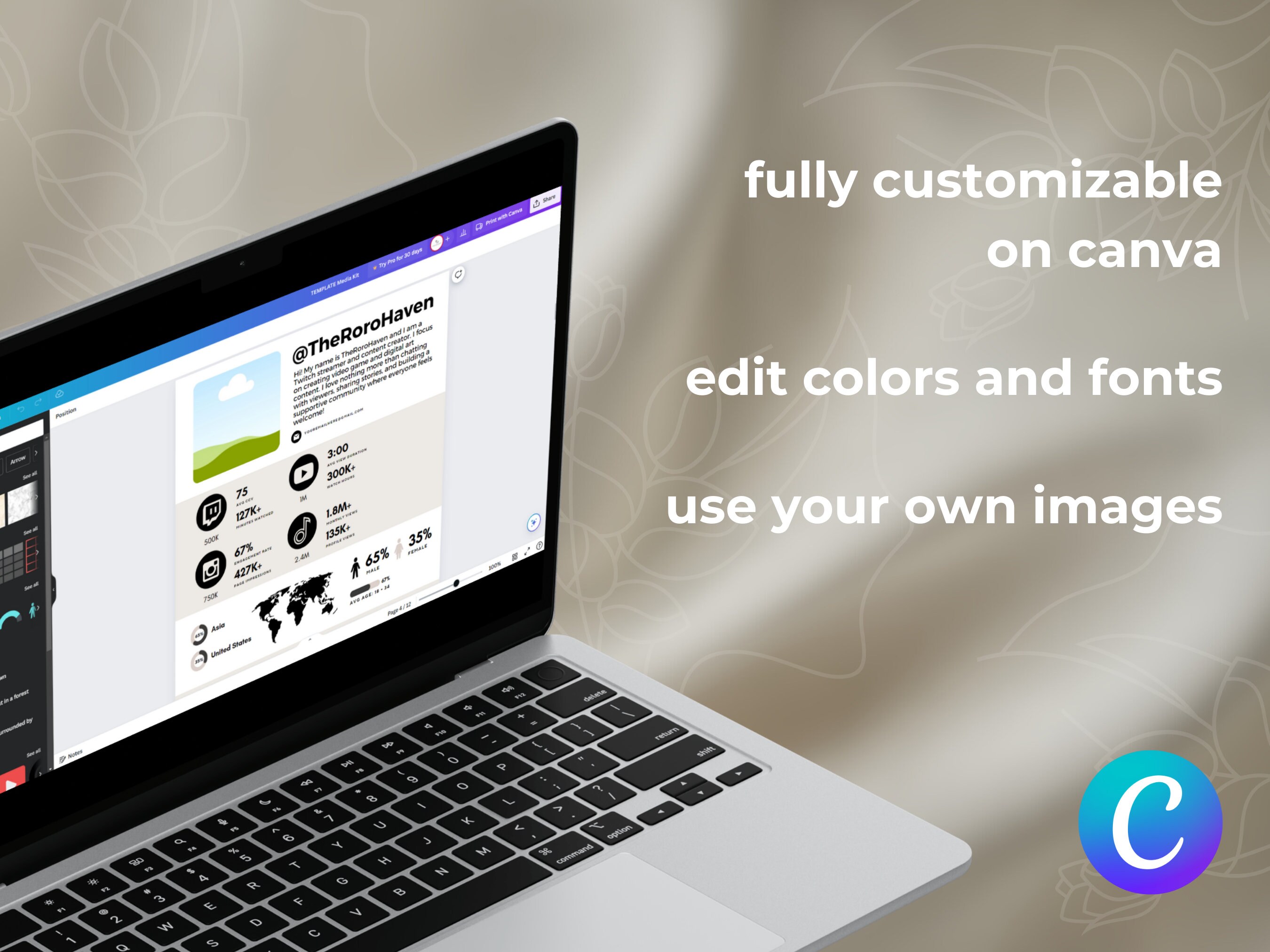 Digital Influencer Media Kit Template | Content Creator Media Kit | One ...