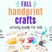 Fall Handprint Craft Printable Bundle - 20 Handprint Crafts for Autumn ...