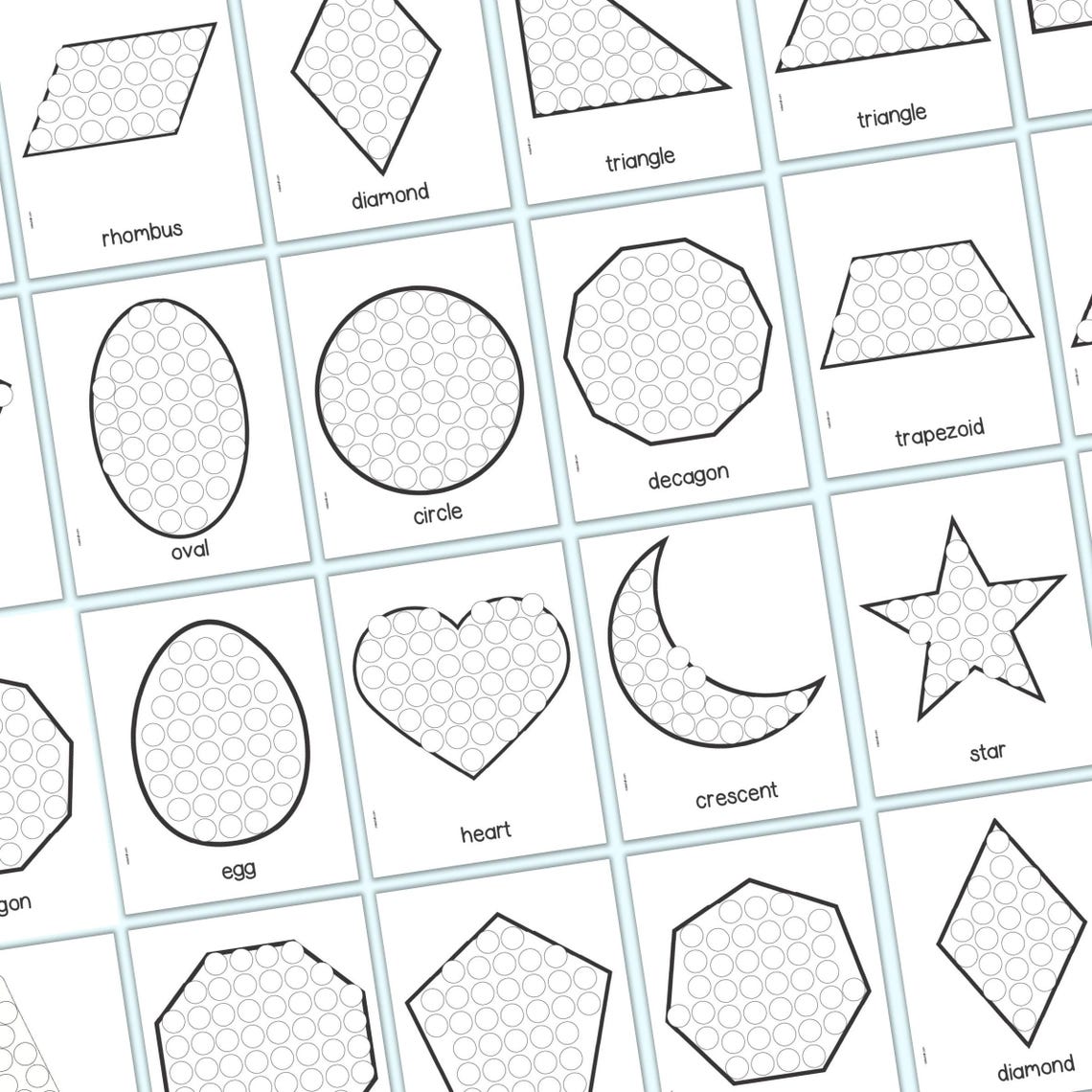 Shapes Dot Marker Coloring Pages Printable - Shape Identification ...