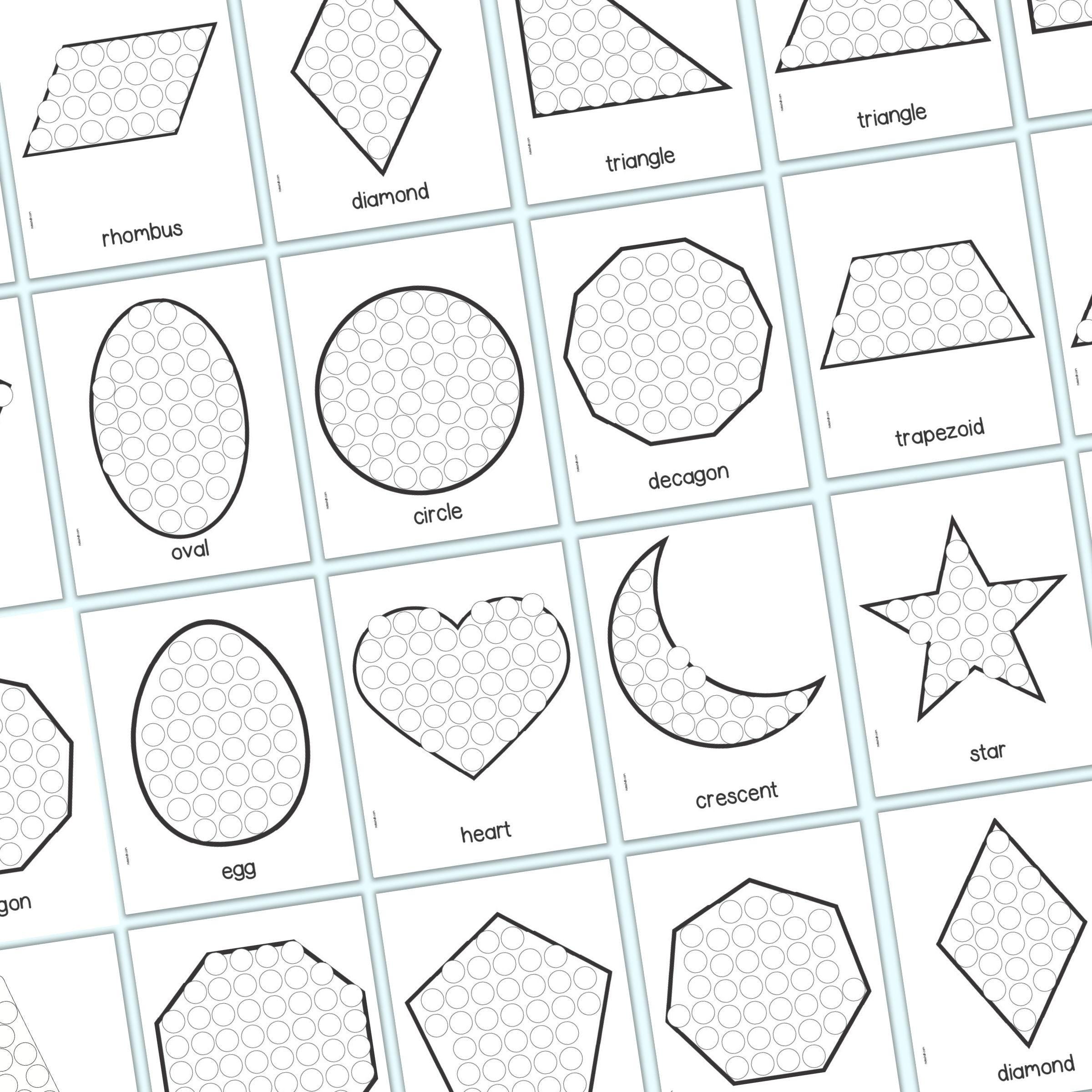 Shapes Dot Marker Coloring Pages Printable - Shape Identification ...