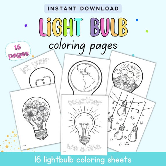 Light Bulb Coloring Pages For Kids Download Print 3,837 Light Bulb