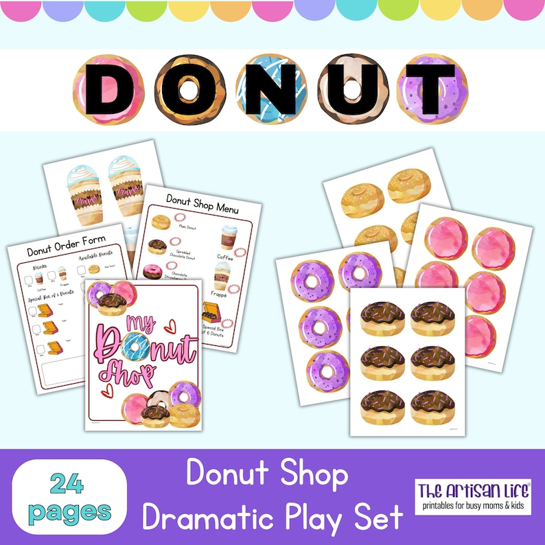 Donut Shop Dramatic Play Printables - Pretend Play Donut Shop for ...