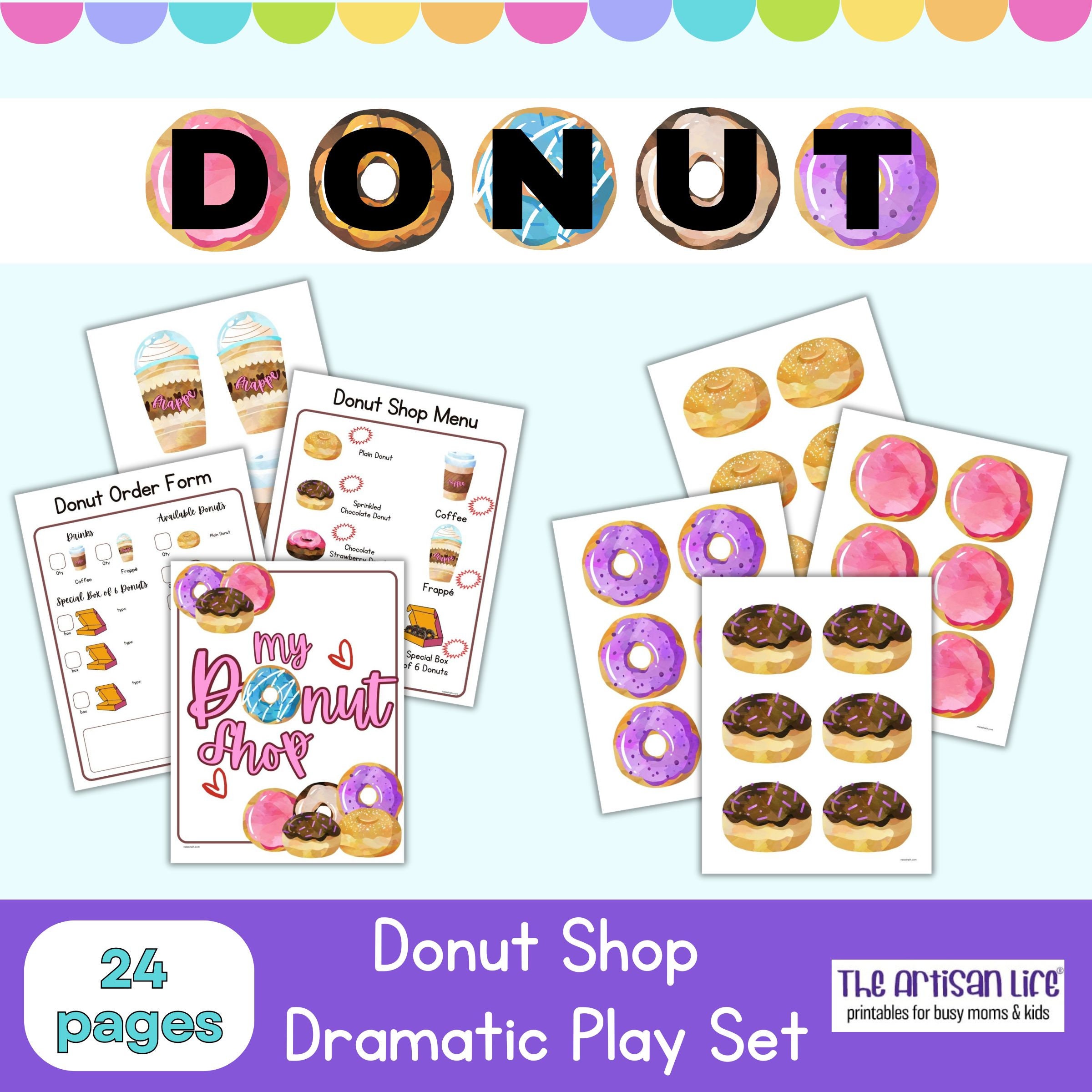 Donut Shop Dramatic Play Printables - Pretend Play Donut Shop for ...