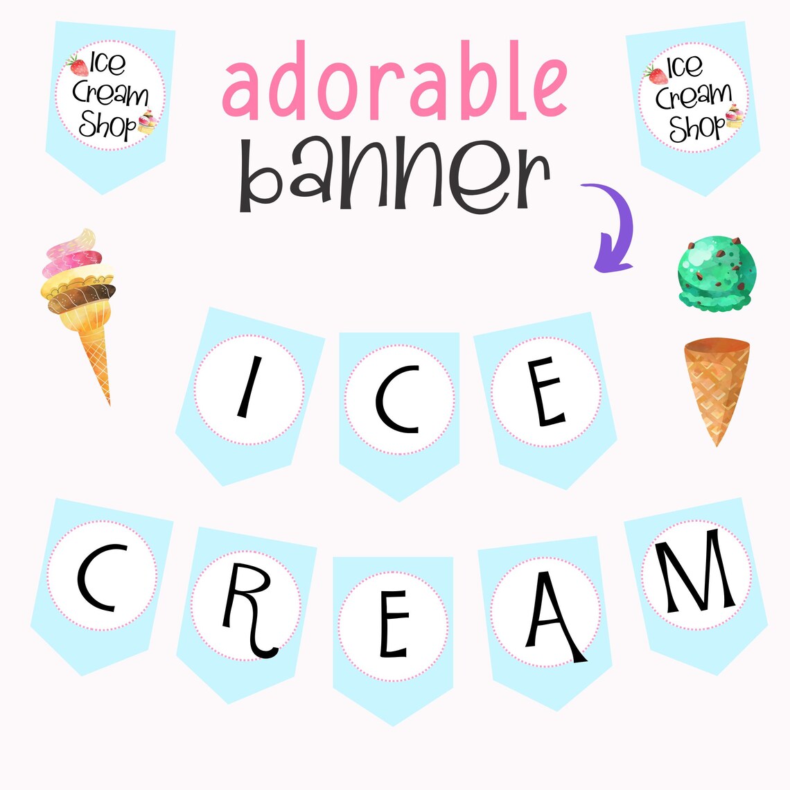 Ice Cream Shop Dramatic Play Printables - Pretend Play Ice Cream Parlor ...