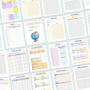Homeschool Planner - Printable Homeschool Pastel Planner - Home School ...