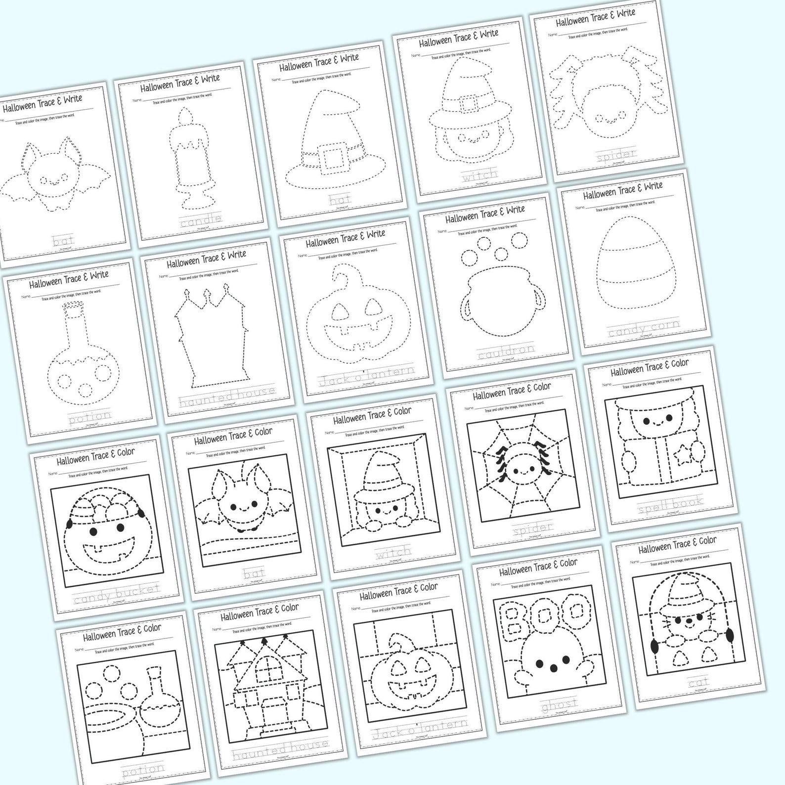 Halloween Fine Motor Tracing Pages With Handwriting Practice ...