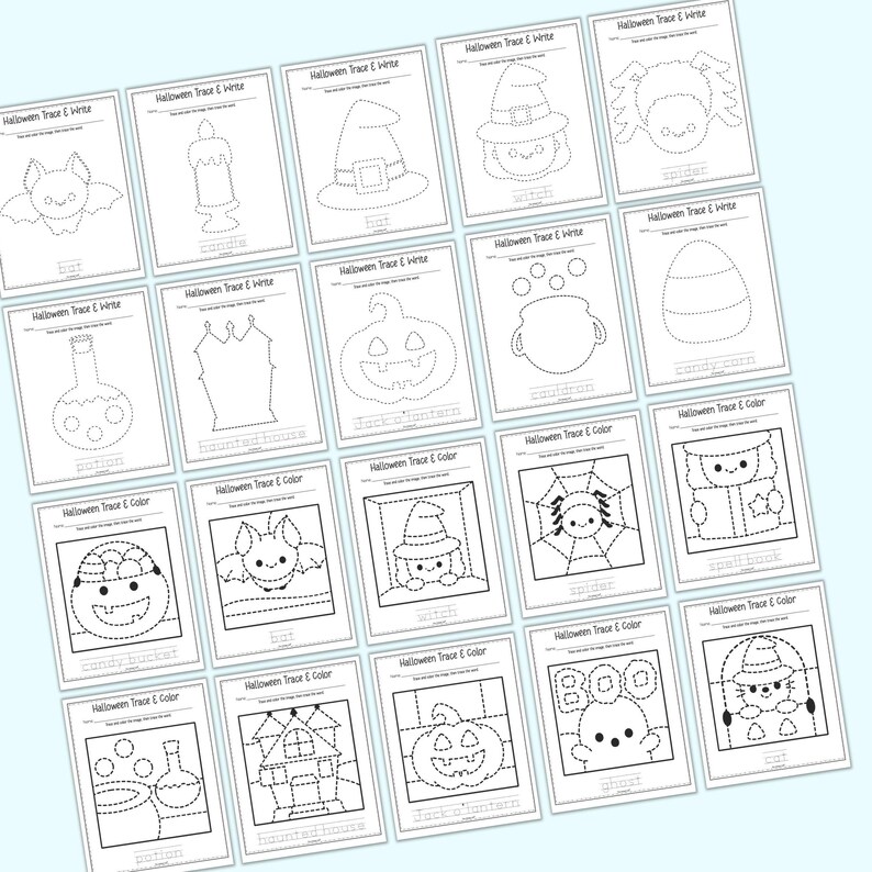 Halloween Fine Motor Tracing Pages With Handwriting Practice ...