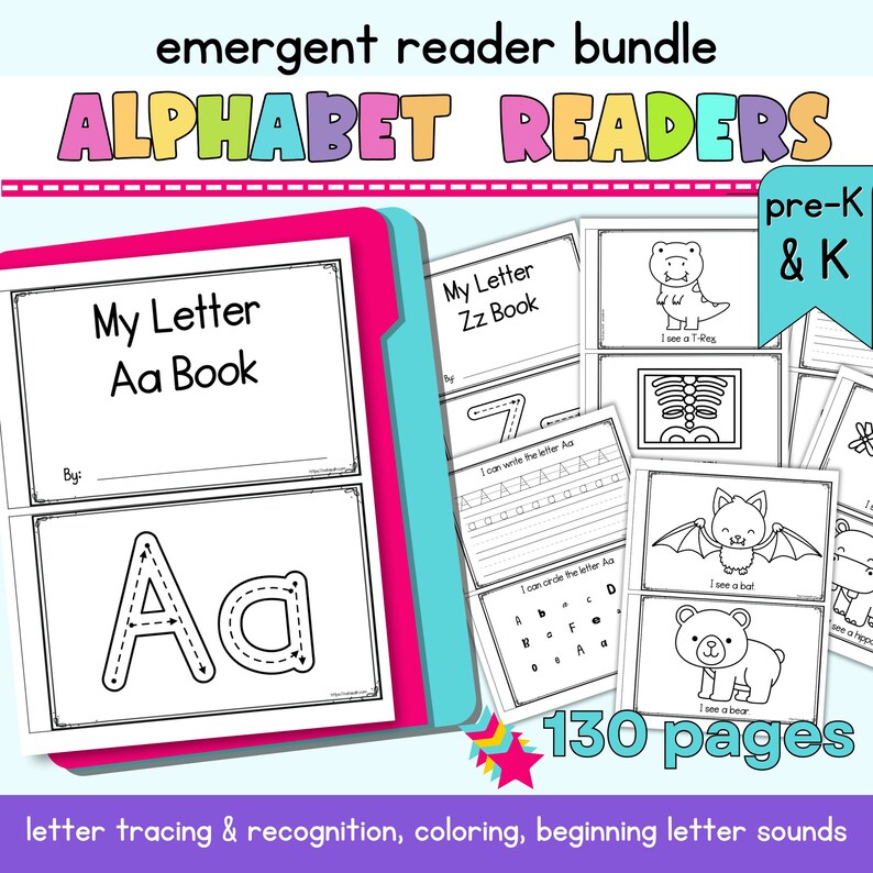 Alphabet Tracing Workbook Bundle - Letter & Coloring Book Bundle for ...