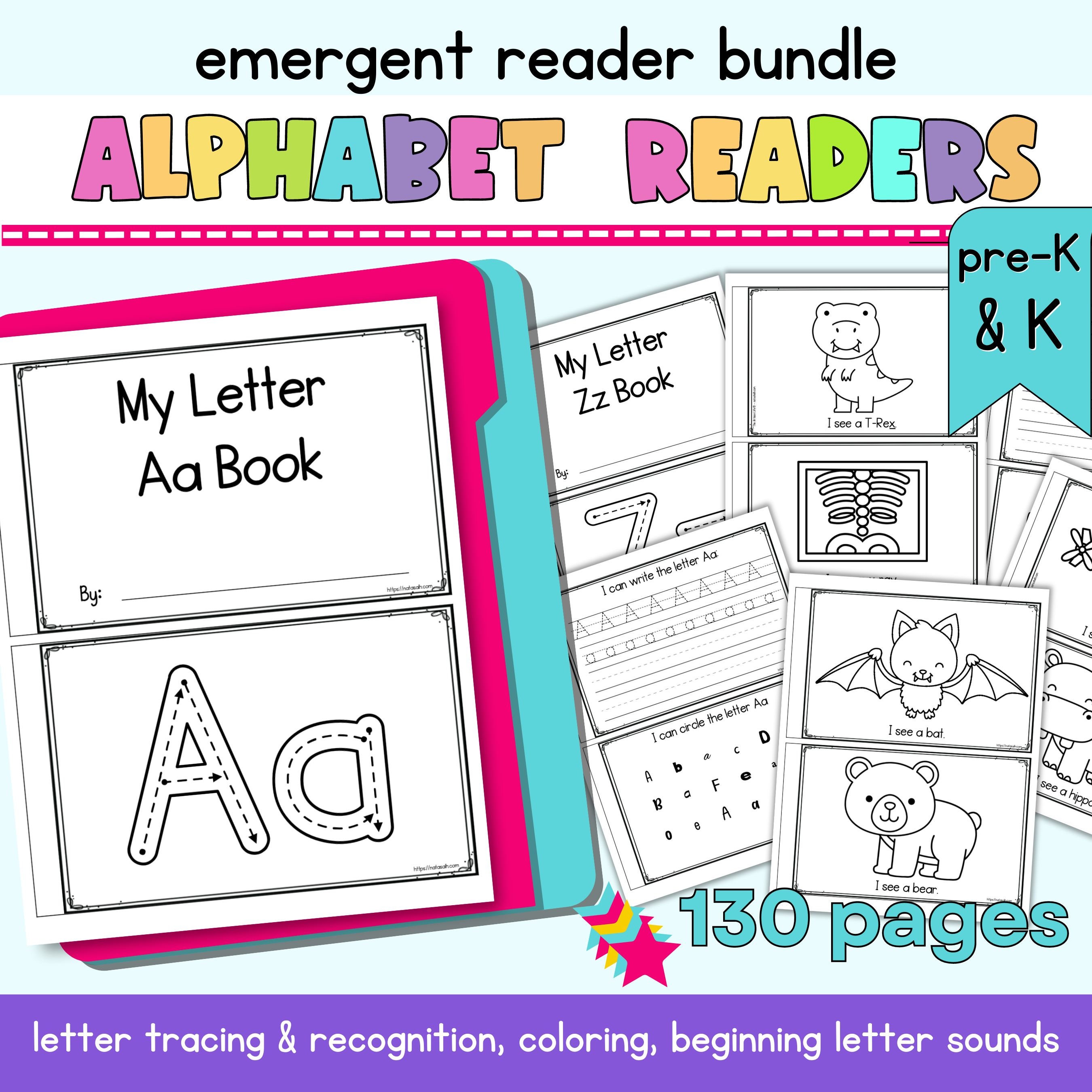 Alphabet Tracing Workbook Bundle Letter & Coloring Book Bundle for ...