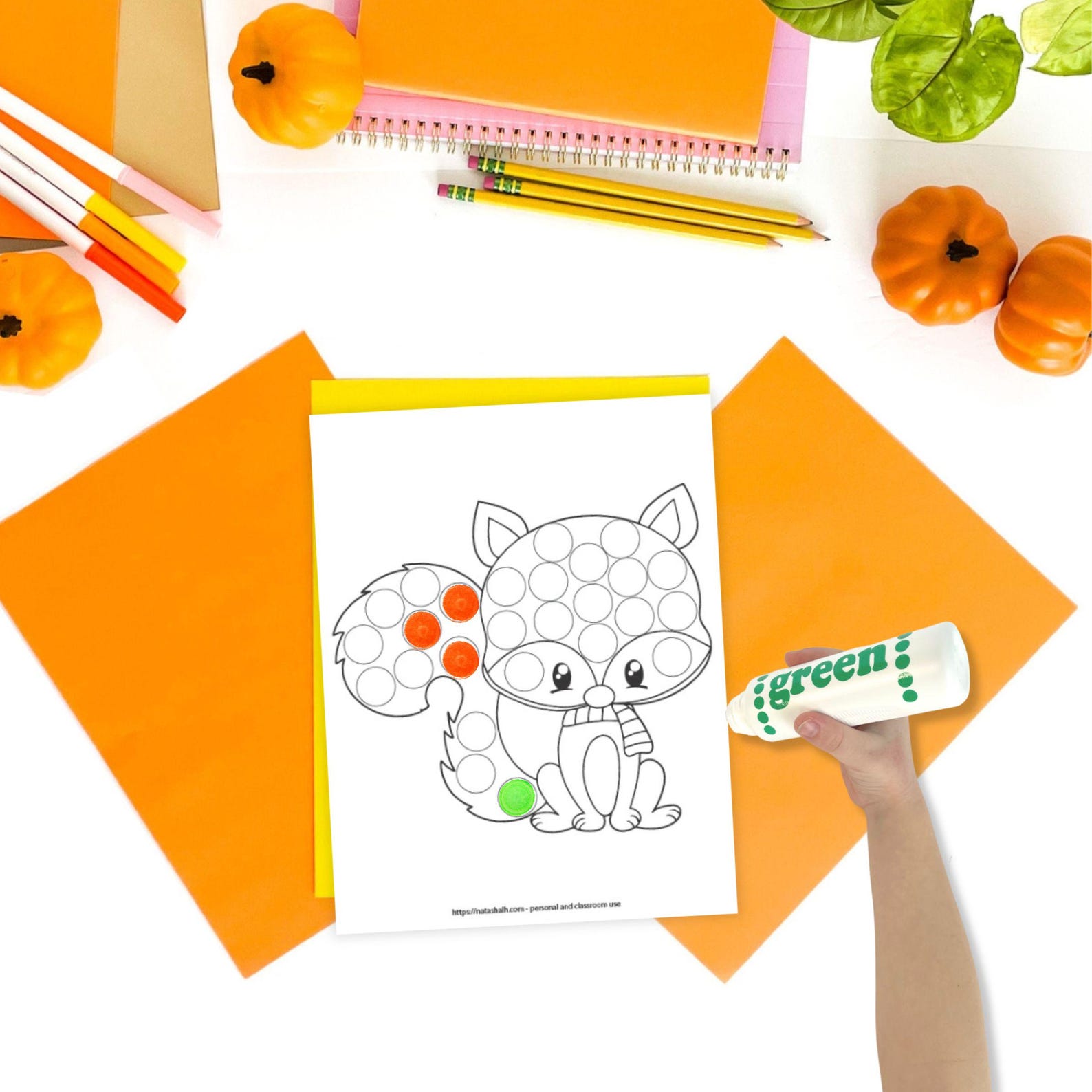 Fall Dot Marker Coloring Pages Printable - Dot Markers Activity - Dab ...