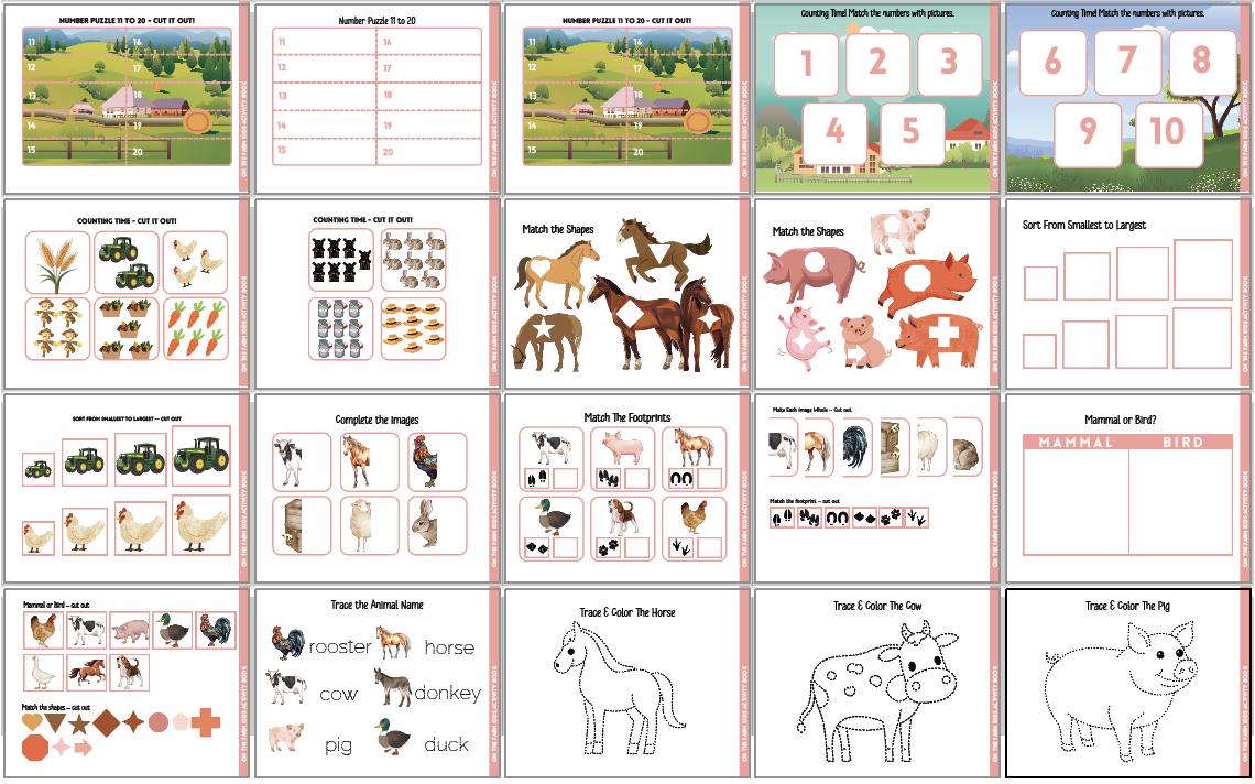 Farm Theme Busy Binder for Toddlers and Preschoolers Quiet Book for ...