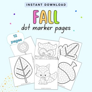Fall Dot Marker Coloring Pages Printable Dot Markers Activity Dab It ...