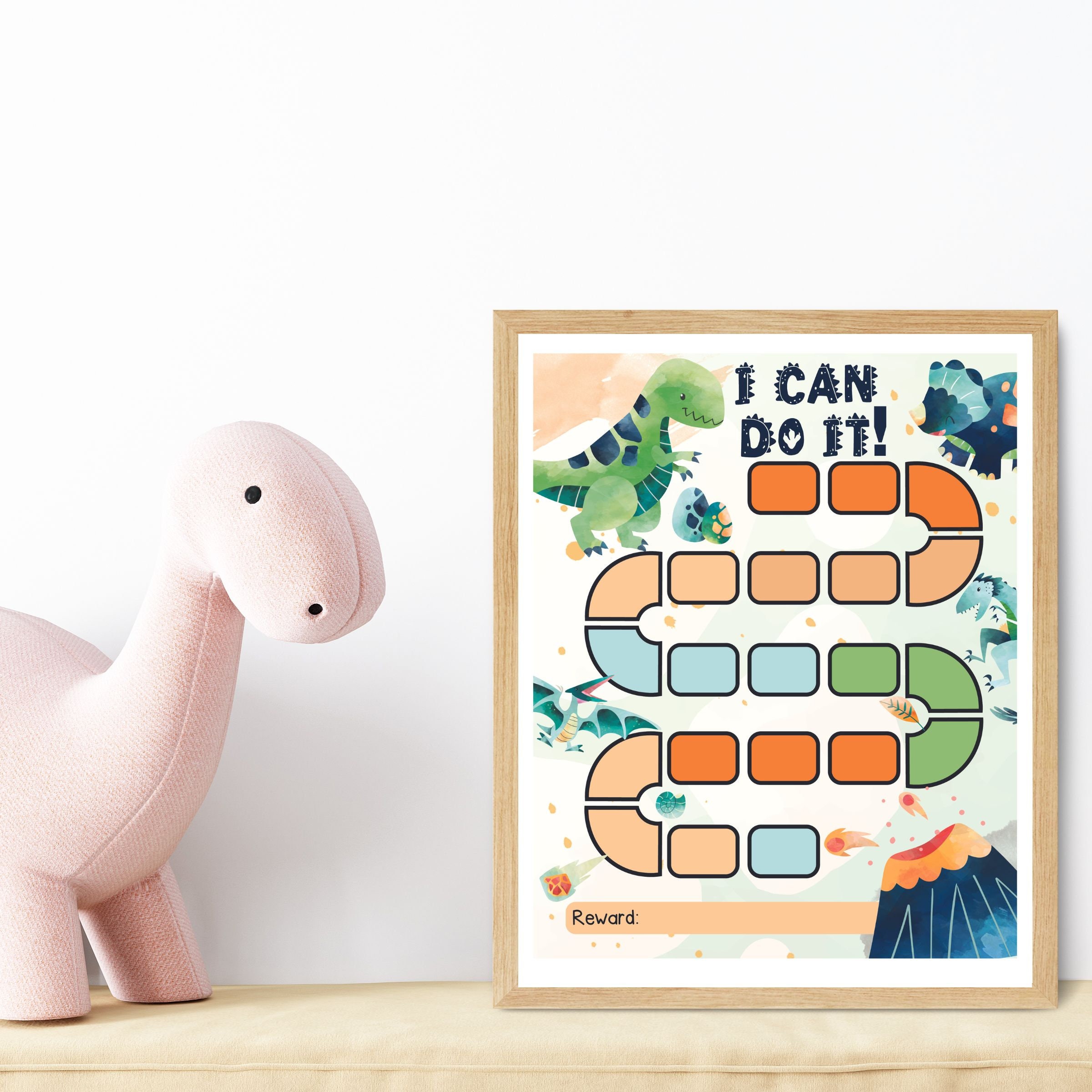 Dinosaur Reward Chart - Printable Dino Kids Behavior Chart - Sticker ...
