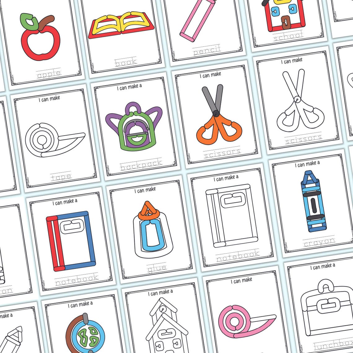 Back to School Theme Play Dough Mats - Fall Play Dough Activity Mats ...