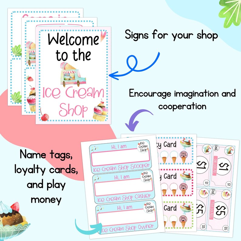 Ice Cream Shop Dramatic Play Printables - Pretend Play Ice Cream Parlor ...