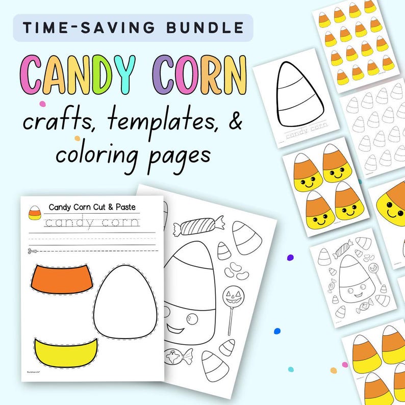 Candy Corn Crafts & Candy Corn Coloring Pages and Templates Fine Motor ...