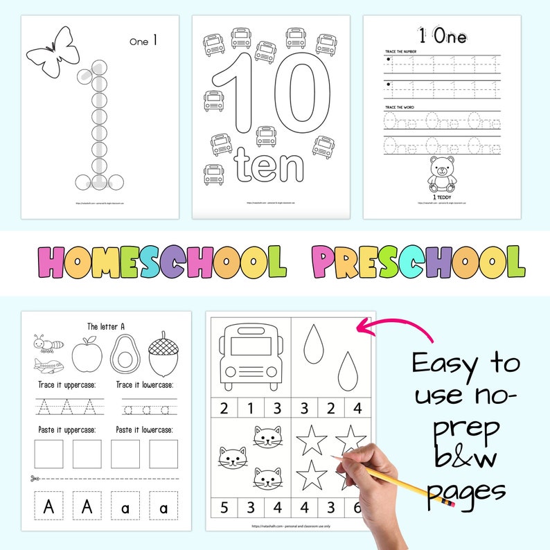 Homeschool Preschool Activity Bundle - 300+ Preschool Worksheet Pages ...