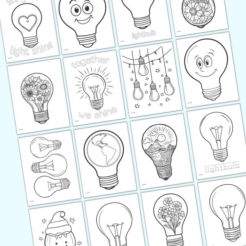 Light Bulb Coloring Pages - 16 Lightbulb Coloring Pages for Kids ...