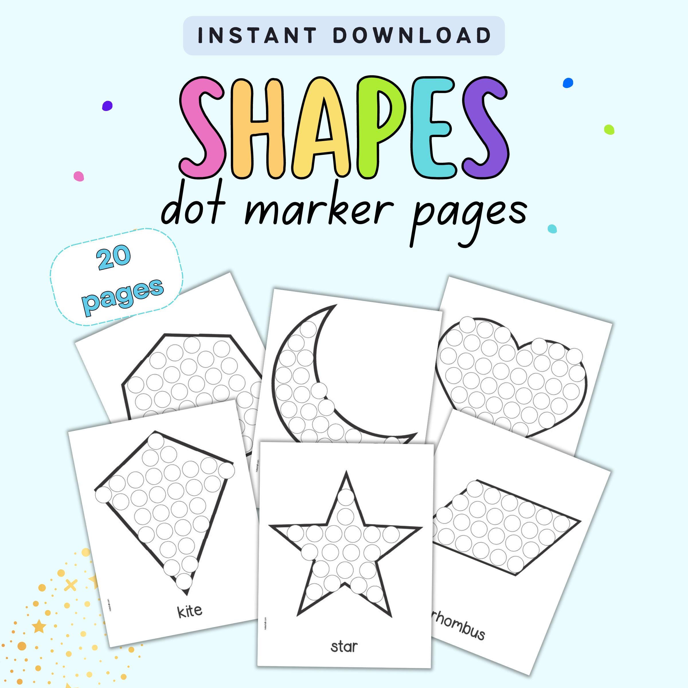 Shapes Dot Marker Coloring Pages Printable - Shape Identification ...