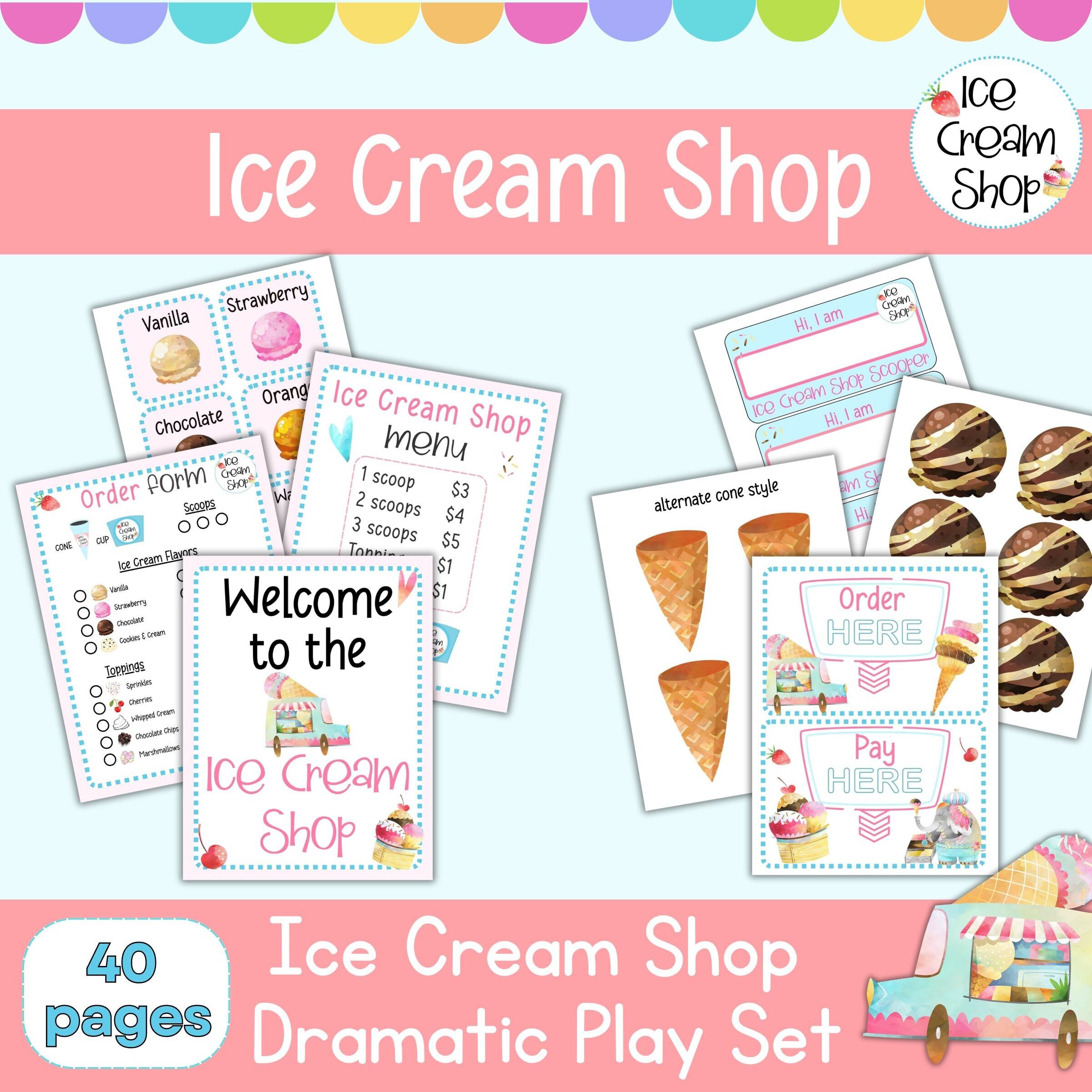 Ice Cream Shop Dramatic Play Printables - Pretend Play Ice Cream Parlor ...