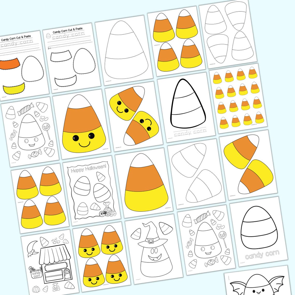 Candy Corn Crafts & Candy Corn Coloring Pages and Templates Fine Motor ...