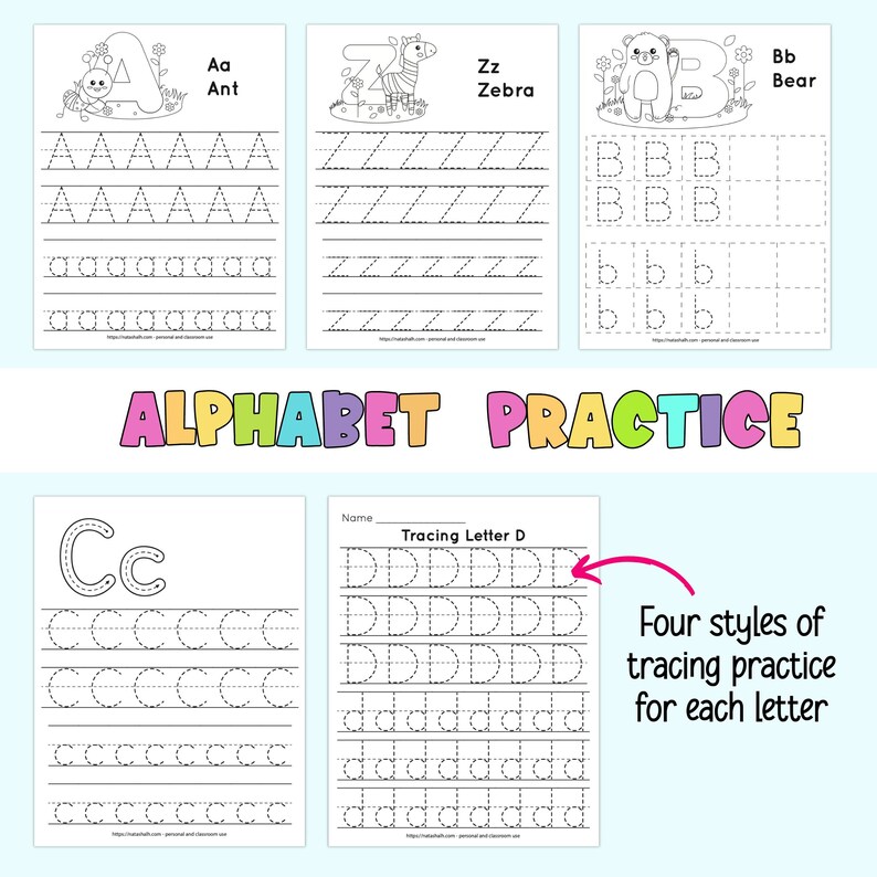 Alphabet Handwriting Worksheet Bundle - 106 Pages of Letter Worksheets ...