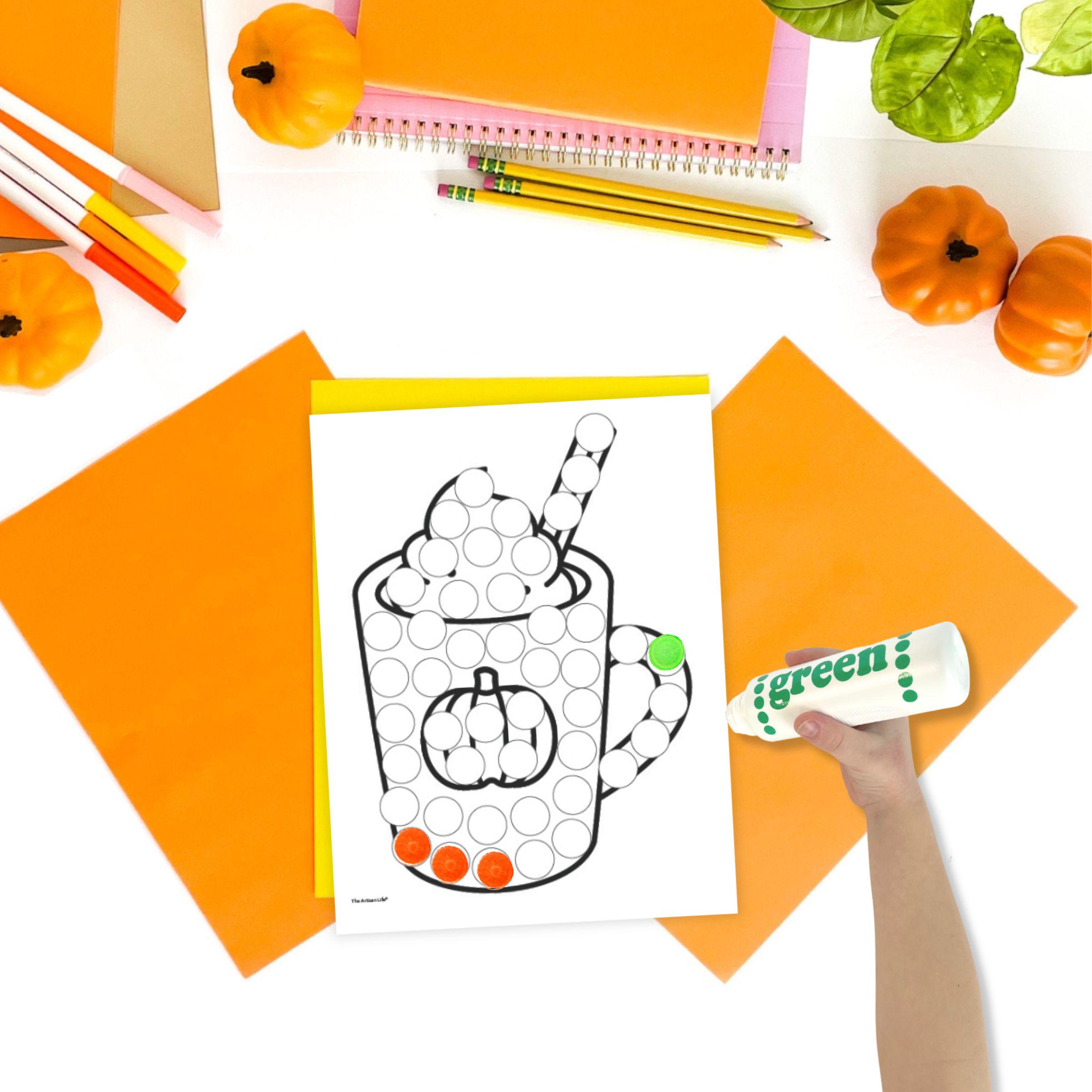 Fall Dot Marker Coloring Pages - Dot It Markers Activity for Fall - Dab ...
