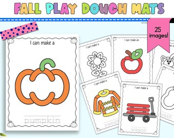 Back to School Theme Play Dough Mats - Fall Play Dough Activity Mats ...
