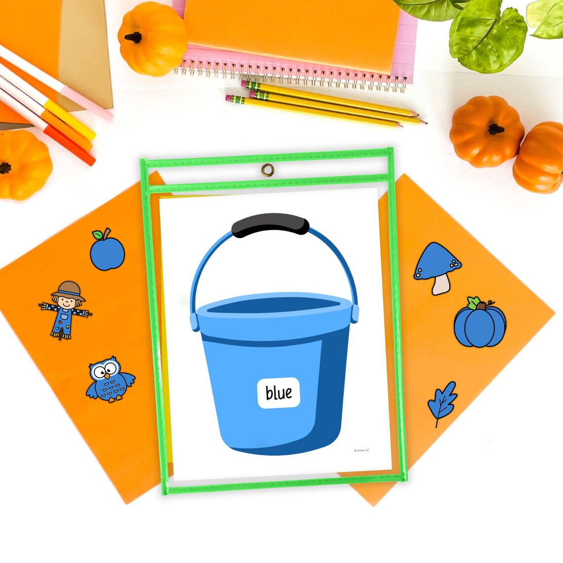 Fall Color Sorting Activity - Printable Color Sorting Buckets - Fall ...