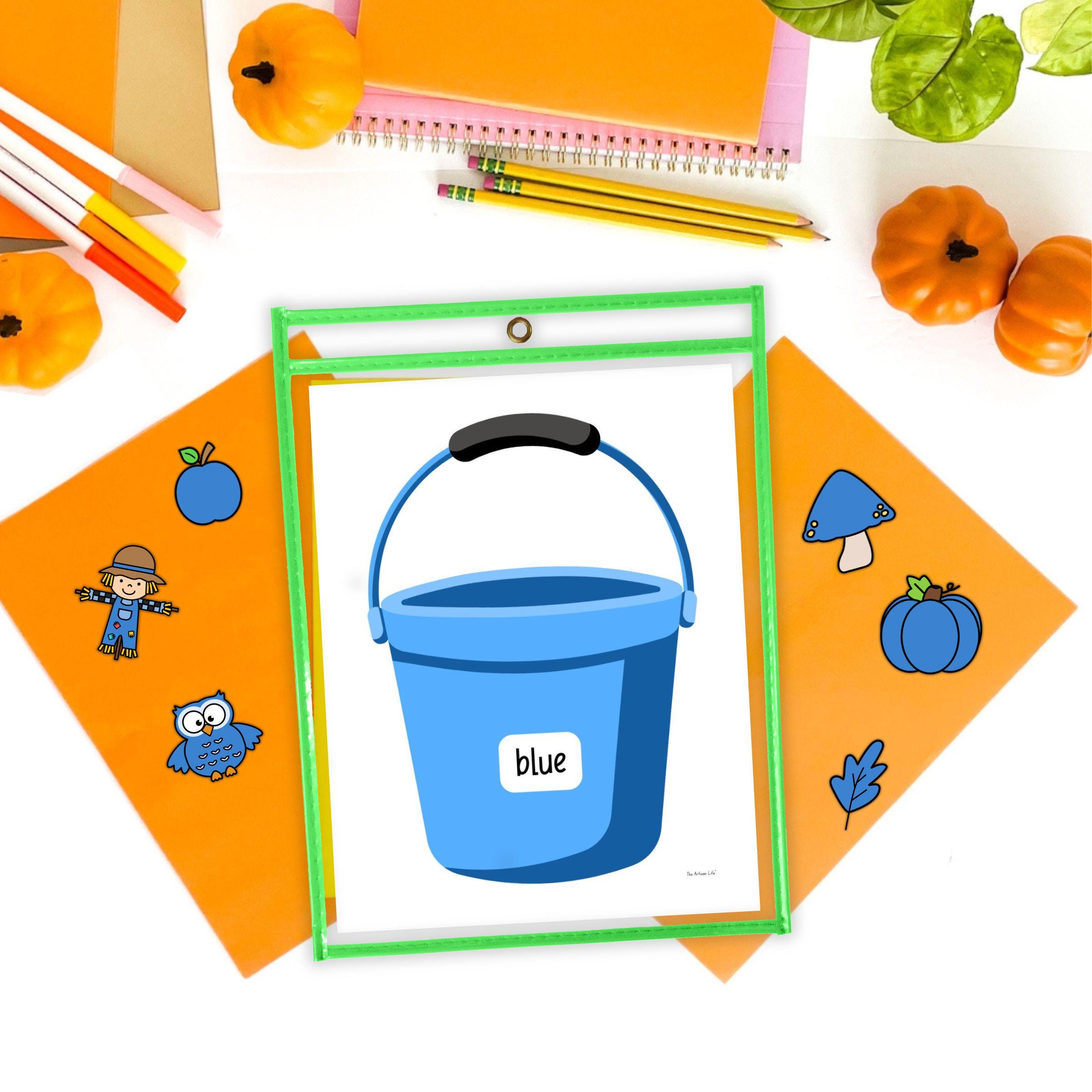 Fall Color Sorting Activity - Printable Color Sorting Buckets - Fall ...