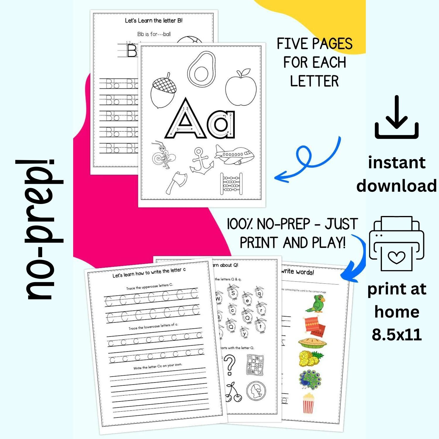 Alphabet Worksheet Bundle - 130 Pages of Alphabet Handwriting ...