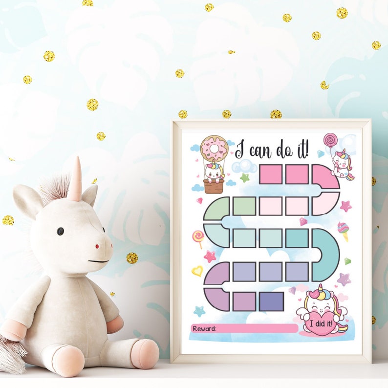 Unicorn Reward Chart - Printable Unicorn Kids Behavior Chart - Sticker ...