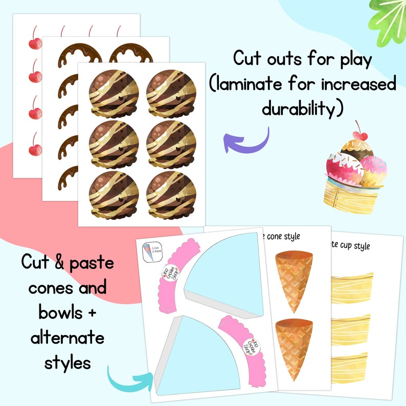 Ice Cream Shop Dramatic Play Printables - Pretend Play Ice Cream Parlor ...